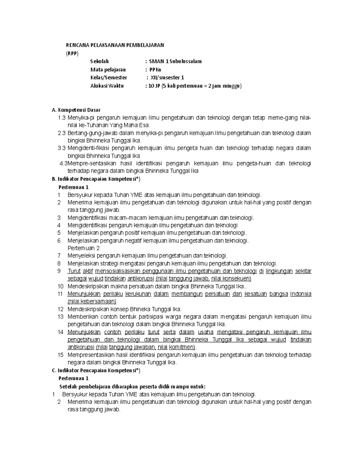 Contoh RPP Model Pembel NHT Kelas XII - RENCANA PELAKSANAAN ...