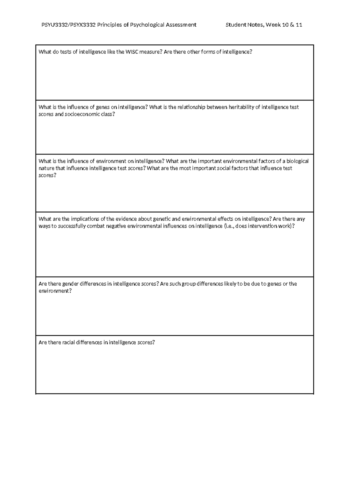 Week 10 Worksheet - PSYU3332/PSYX3332 Principles of Psychological ...
