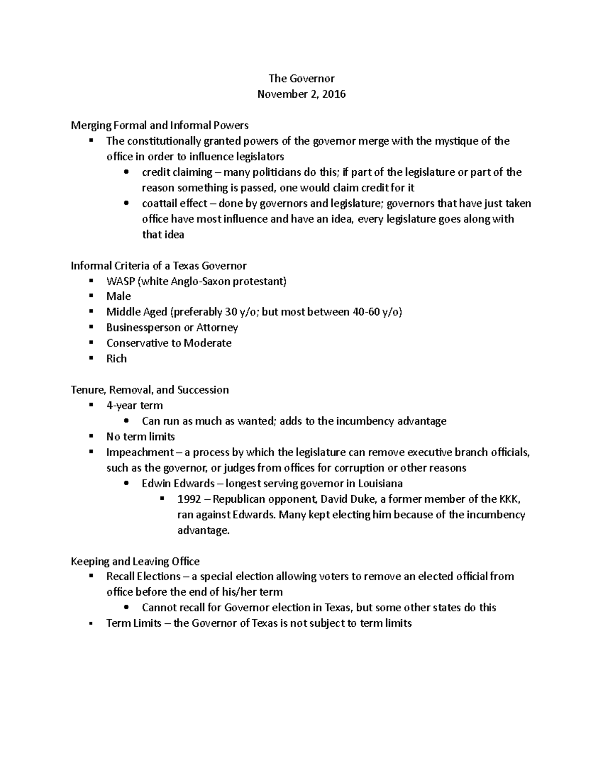 The Governor - Part Two - The Governor November 2, 2016 Merging Formal ...