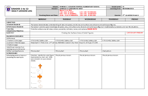 DLL Mathematics 6 Q3 W7 - Daily Lesson Log - GRADES 1 to 12 DAILY LESSON LOG School: ROMANA C ...