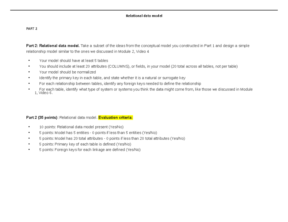 Relational data model - Lecture notes 1-3 - Relational data model PART ...