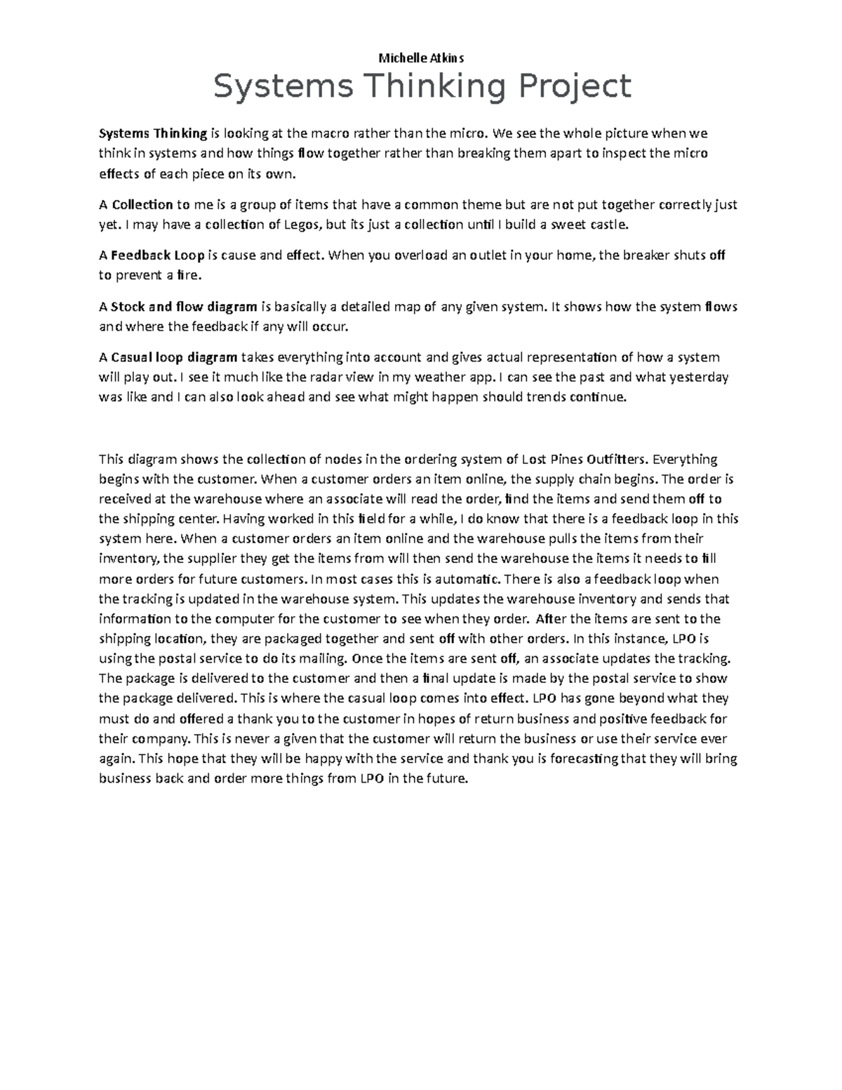 System Thinking Project - Michelle Atkins Systems Thinking Project ...