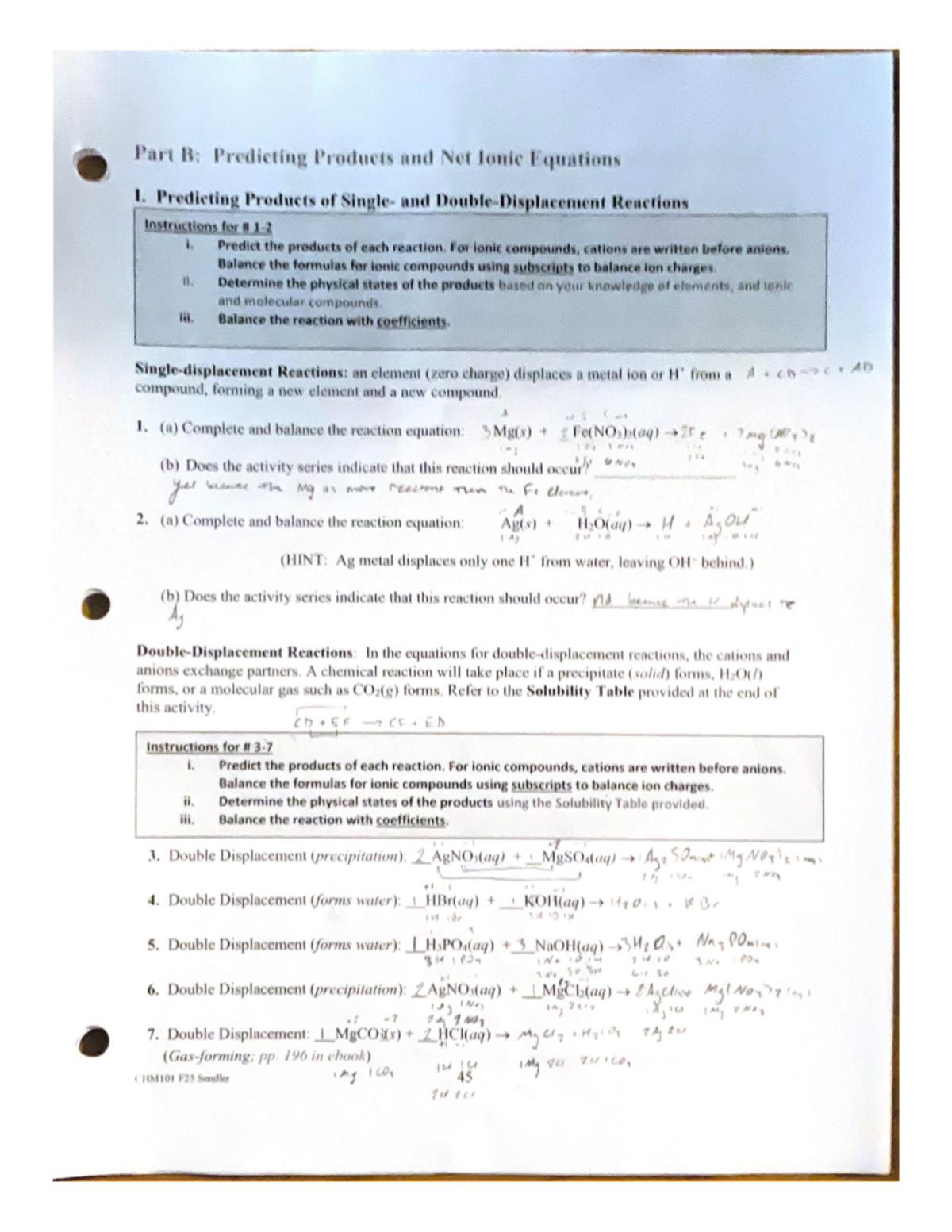 GIA 5 Part B - GIA - CHM 101 - Studocu