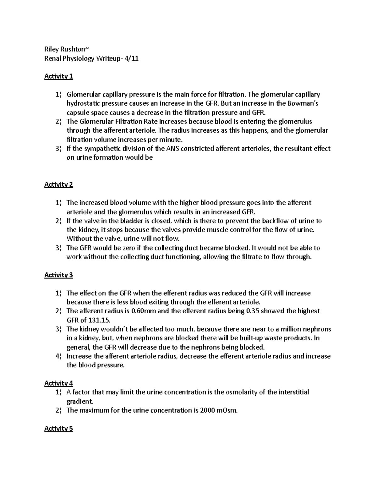 Renal Phys Lab Writeup - Riley Rushton~ Renal Physiology Writeup- 4 ...