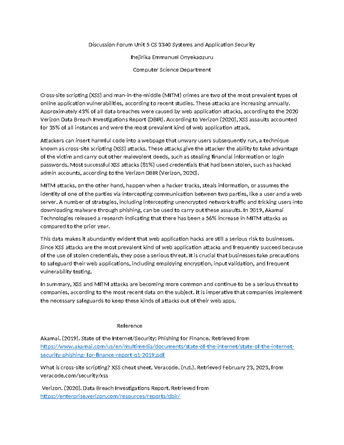 Discussion Forum Unit 5 Cs 3340 Systems And Application Security Discussion Forum Unit 5 Cs