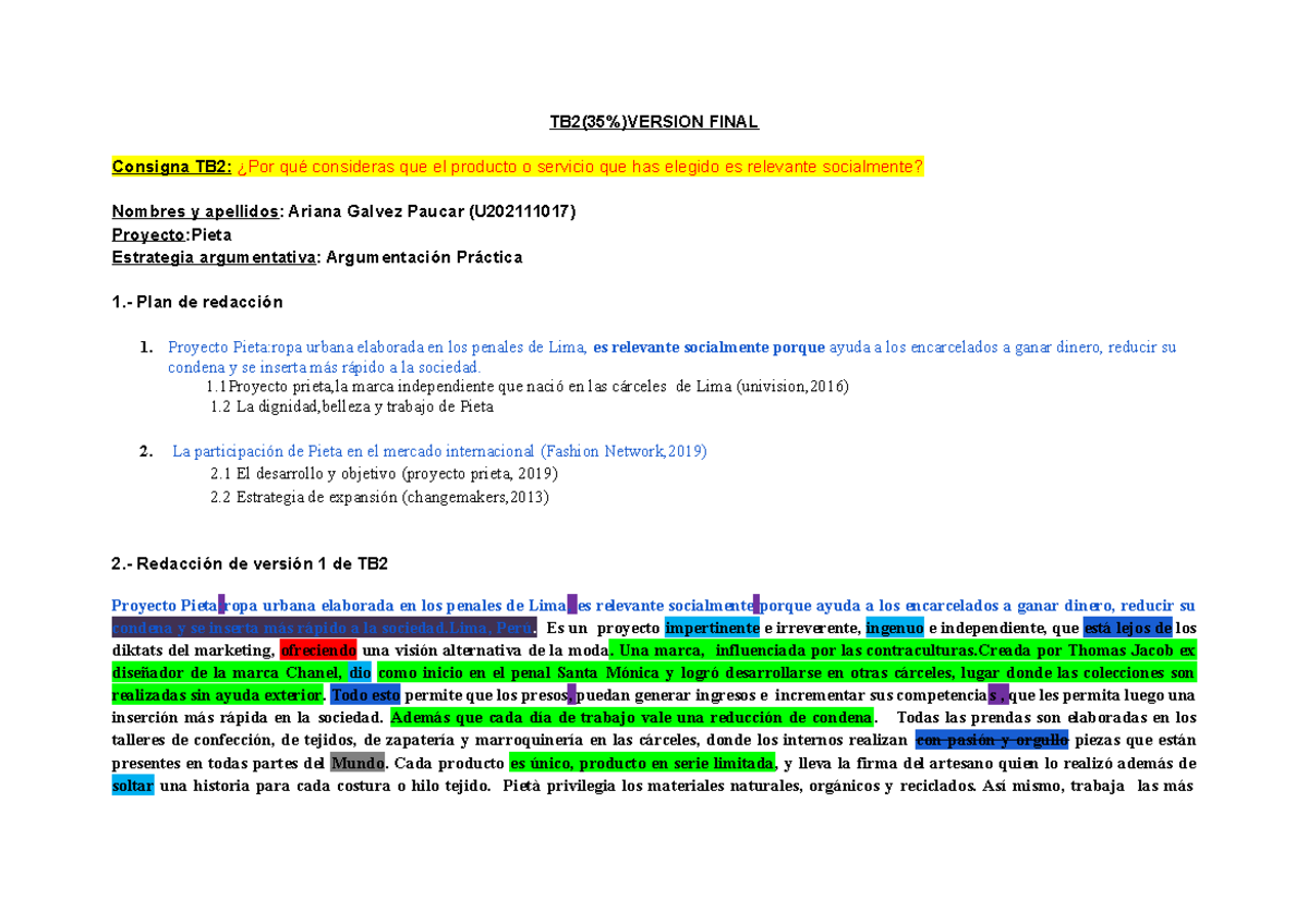 TB2 Galvez Ariana U202110017 - TB2(35%)VERSION FINAL Consigna TB2: ¿Por qué consideras que el ...