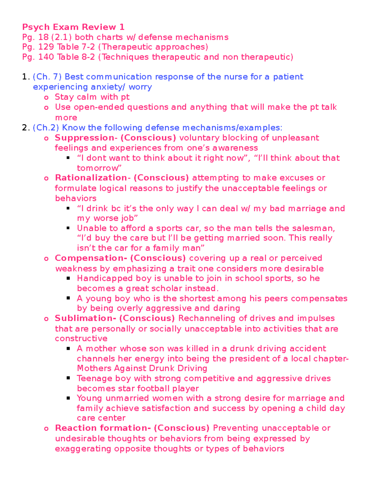 Psych 1 Exam Review 1 - Lecture notes 1 - Psych Exam Review 1 Pg. 18 (2 ...