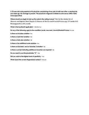 MCCG150 - Classification Coding Scenario - MCCG150 – ICD Procedural Coding Classification Coding ...