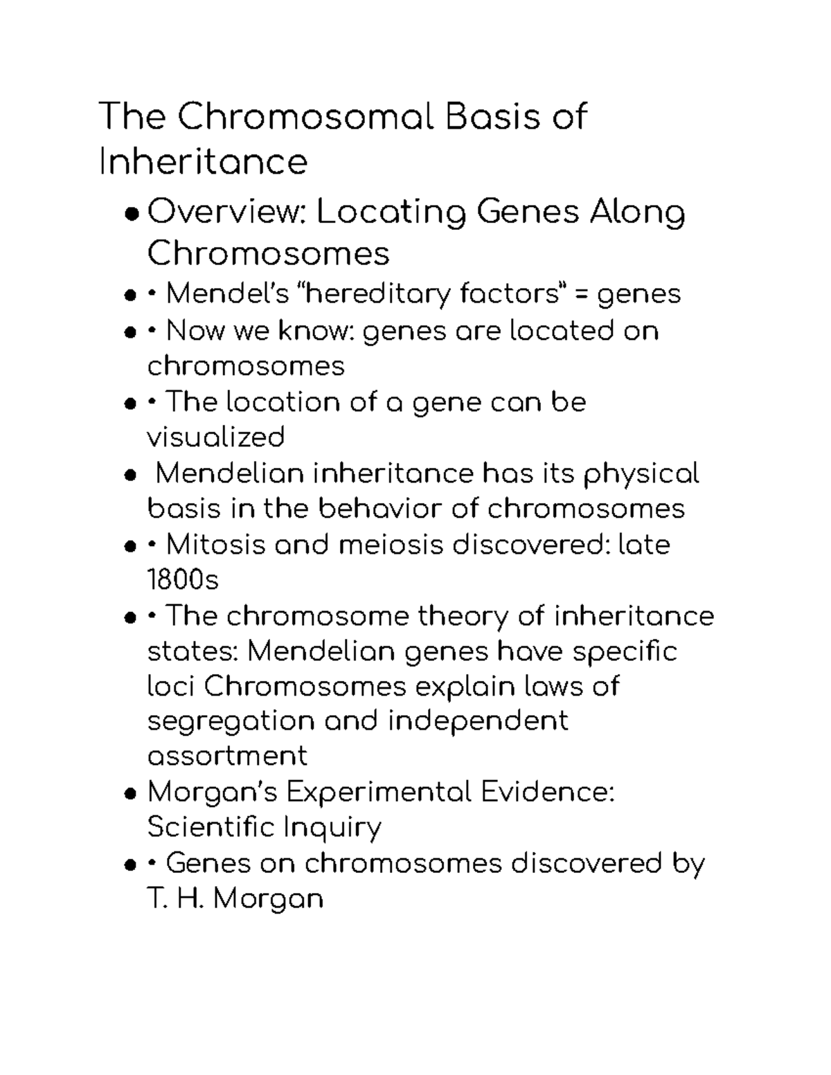 The Chromosomal Basis Of Inheritance The Chromosomal Basis Of