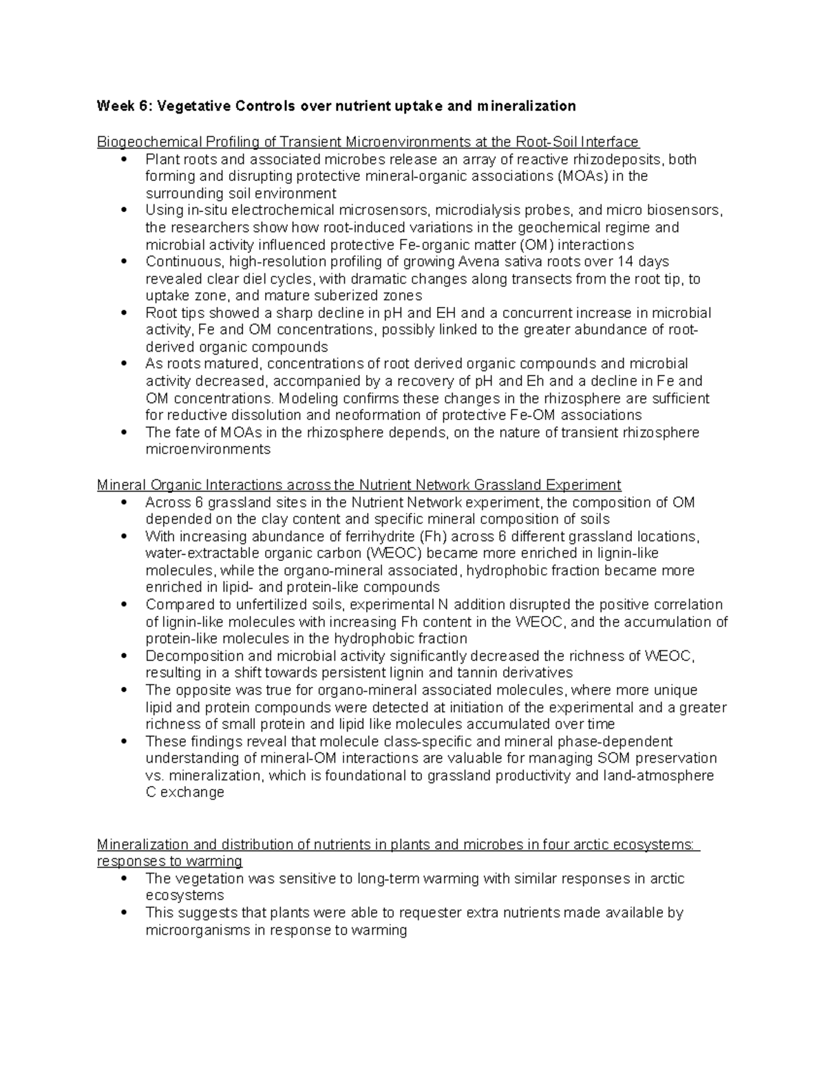 Soil-Plant module 2 - Notes from lectures and powerpoints used for test ...