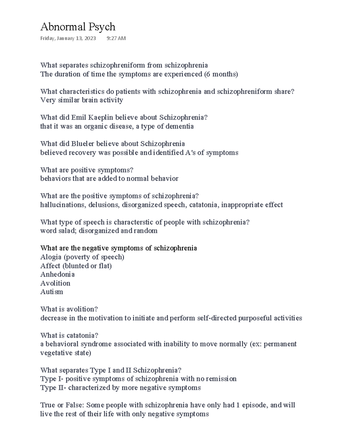 Abnormal Psychchology Lecture 14 - What separates schizophreniform from ...
