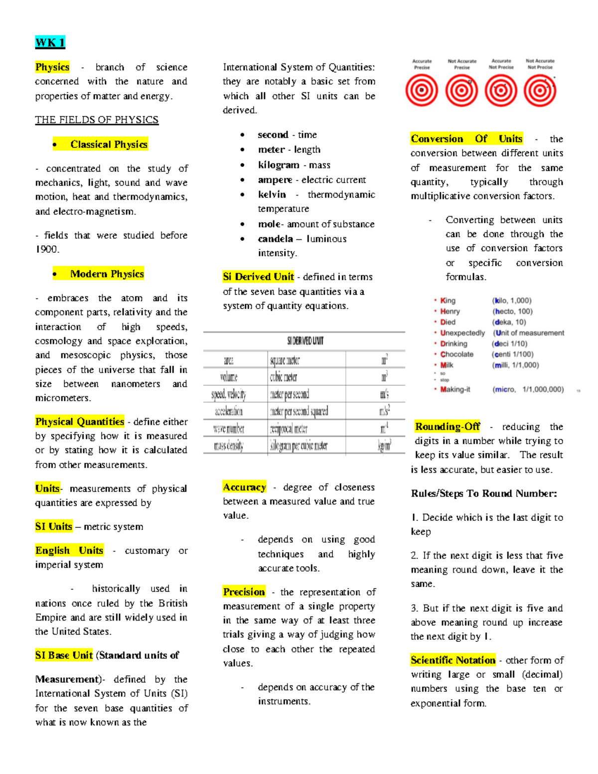 Physics- Terms - WK 1 Physics - branch of science concerned with the ...