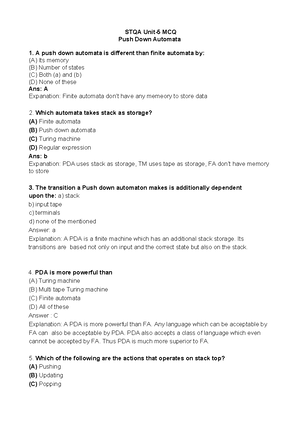 Stqa mini-project-1 - Mini project stqa - Engineering STQA Mini Project No. 1 1 Title Mini ...