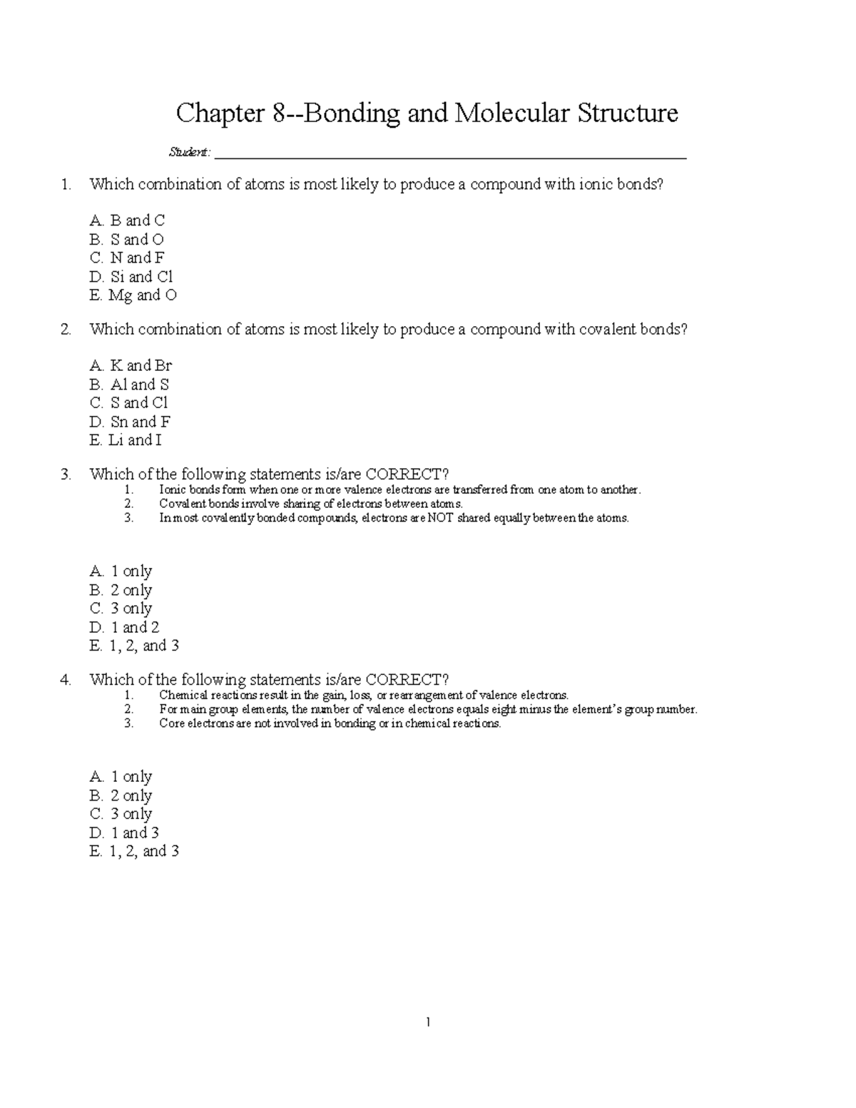 Chapter 8-Bonding and Mole - - Studocu