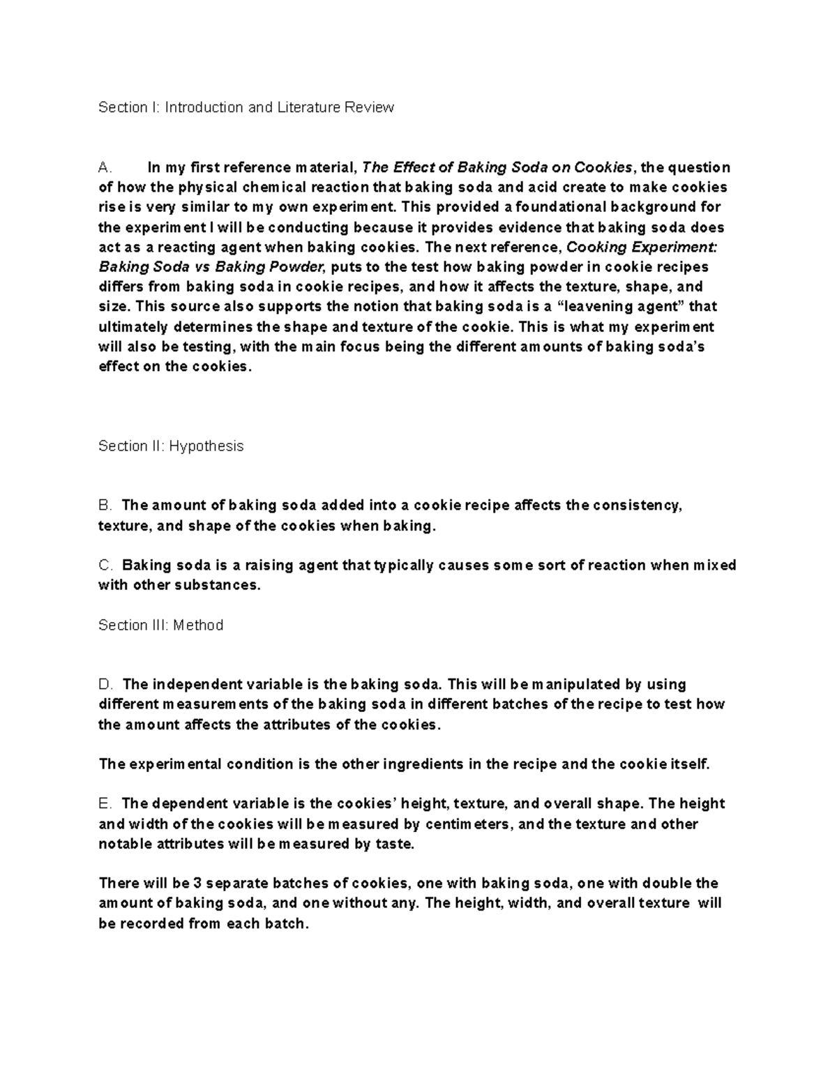 Task 1 Brp1 Natural Science Lab Section I Introduction And Literature Review A In My First
