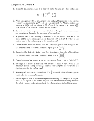 Assign 11 - problem set - 21-20 Differential and Integral Calculus ...