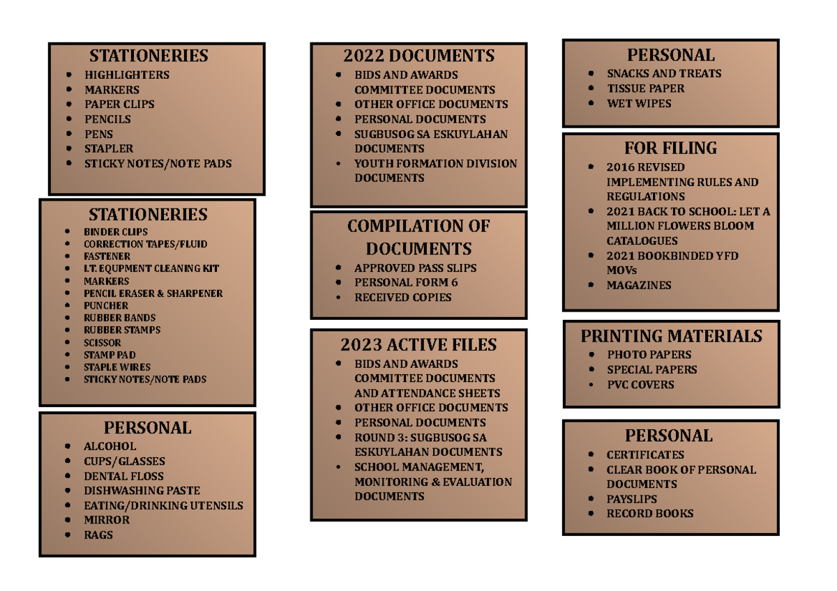 5S-Implementation-Labels - STATIONERIES BINDER CLIPS CORRECTION TAPES ...