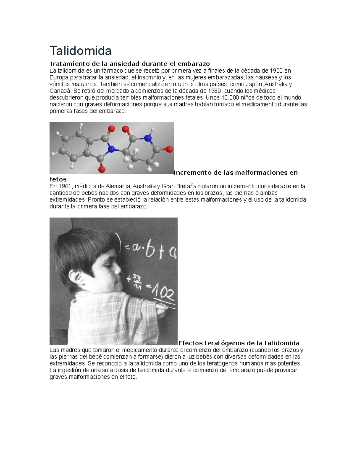 Talidomida - Tarea completa - Talidomida Tratamiento de la ansiedad ...