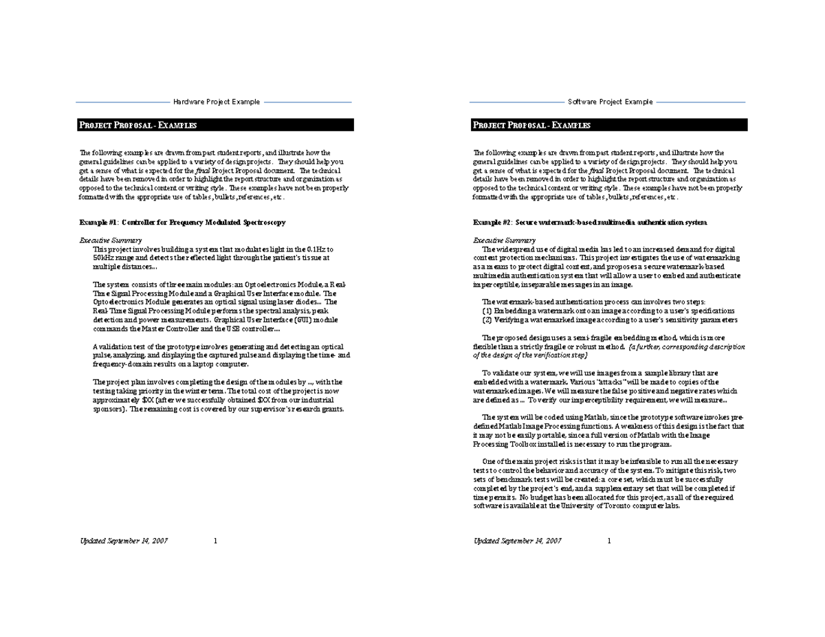 Project Proposal Examples - Hardware Project Example !! PROJECT ...