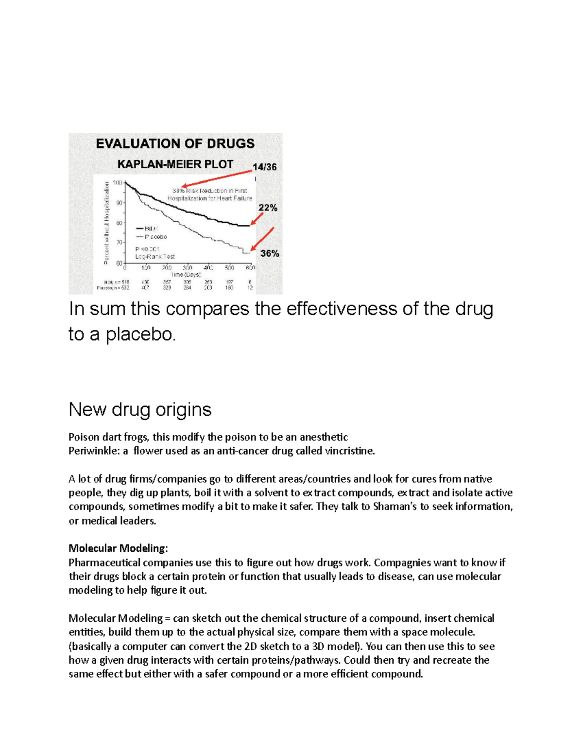 Placebo - Class and lecture notes - In sum this compares the ...