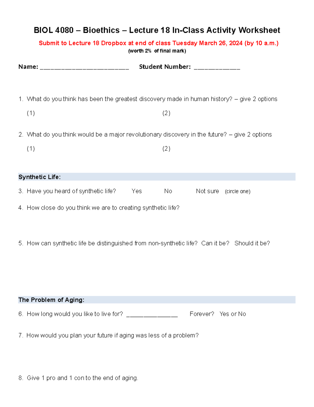 BIOL4080-Lecture 18-In-Class Activity Worksheet-use - BIOL 4080 ...