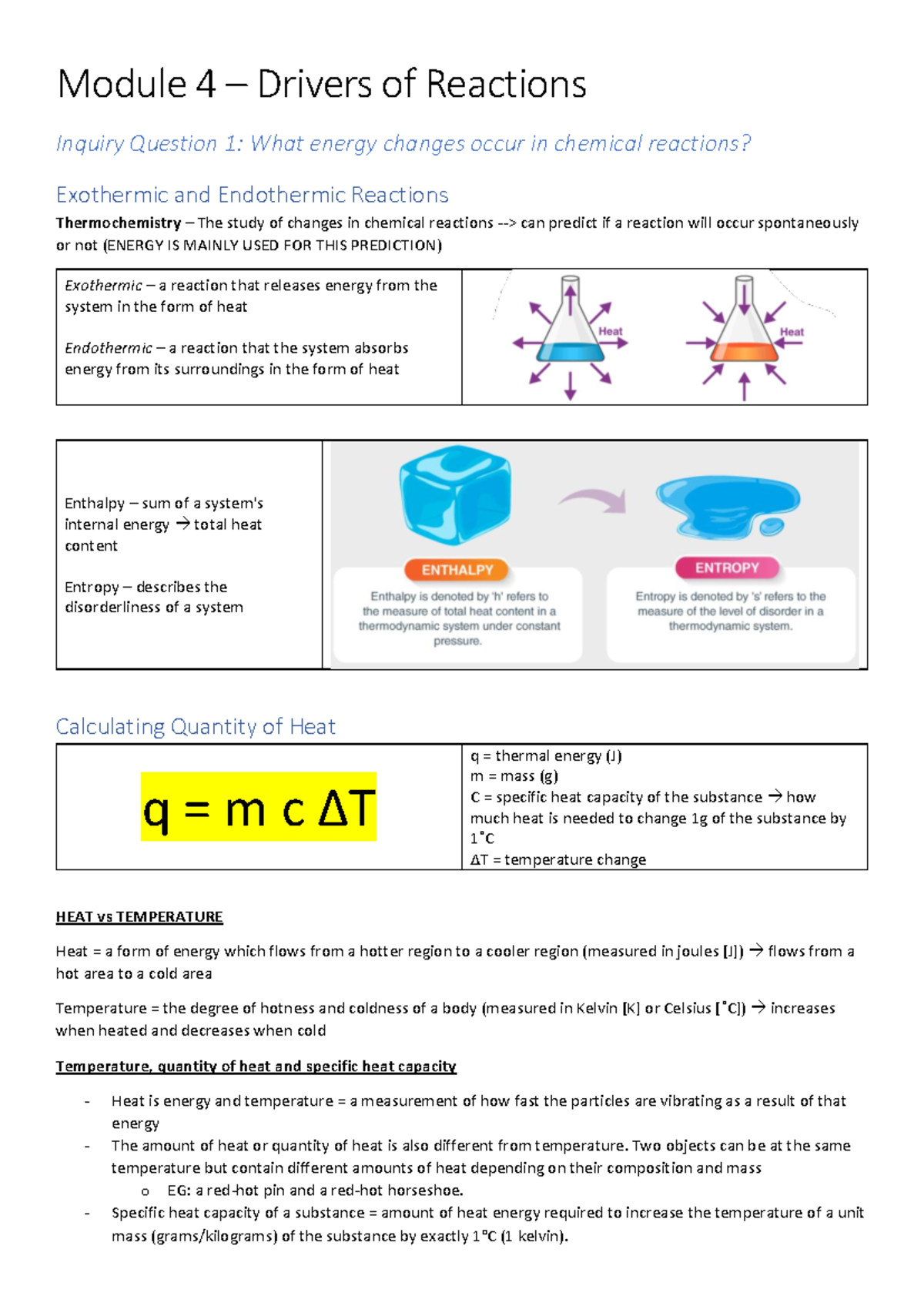Module 4 Drivers of Reactions - Module 4 – Drivers of Reactions Inquiry ...