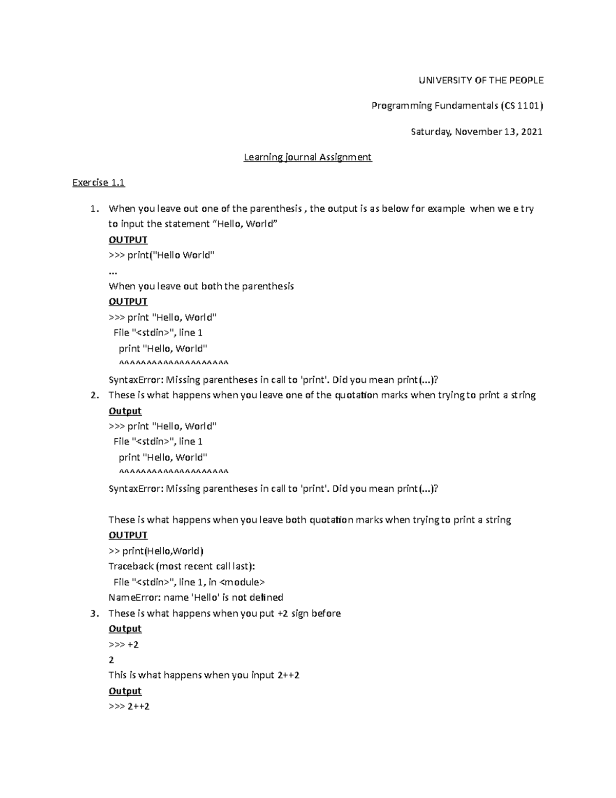 (The way of the program) - 1101 - UoPeople - Studocu