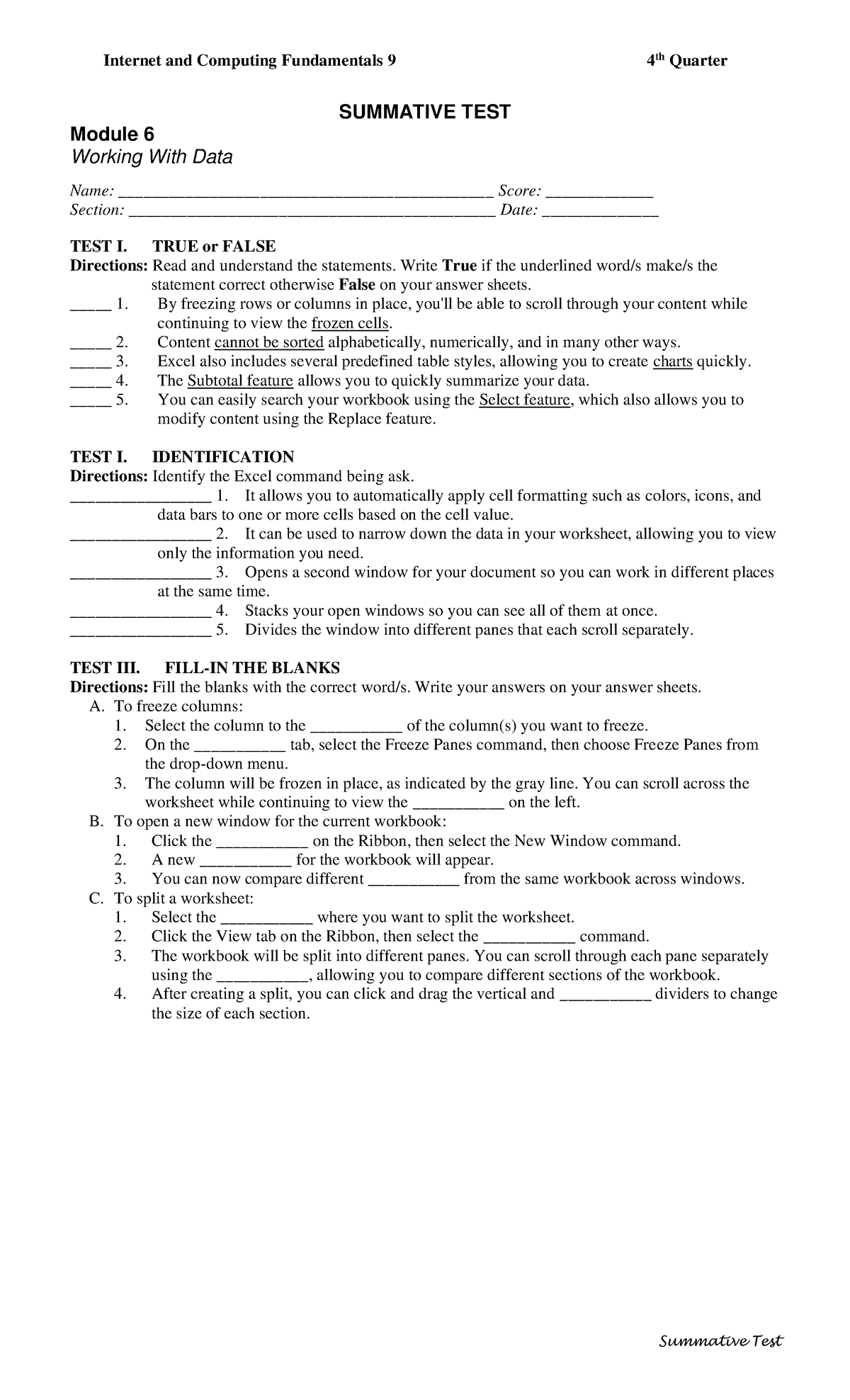 ICF9-Q4-Module 6-Summative Test - Internet and Computing Fundamentals 9 ...