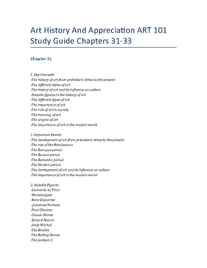 Art History And Appreciation ART 101 Study Guide Chapters 4-6 - The ...