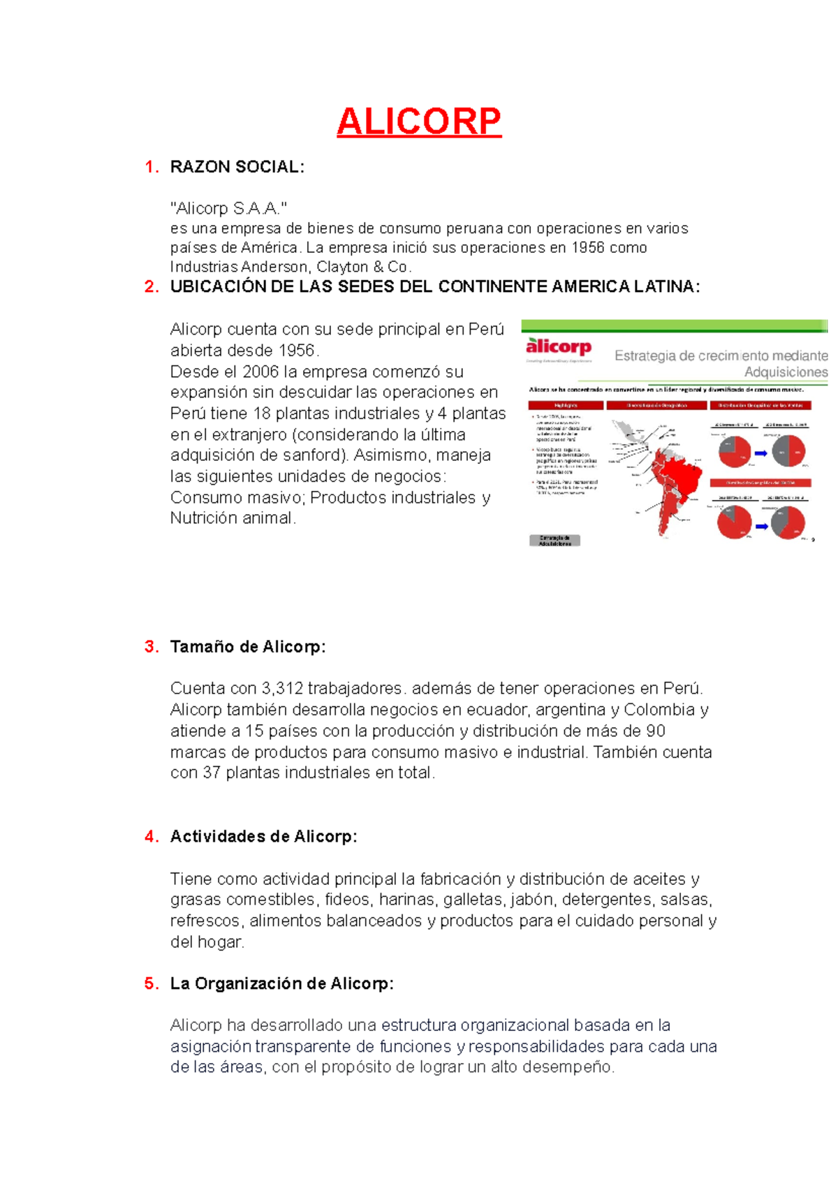 Alicorp proyecto final 1y2 - ALICORP 1. RAZON SOCIAL: "Alicorp S.A." es una empresa de - Studocu