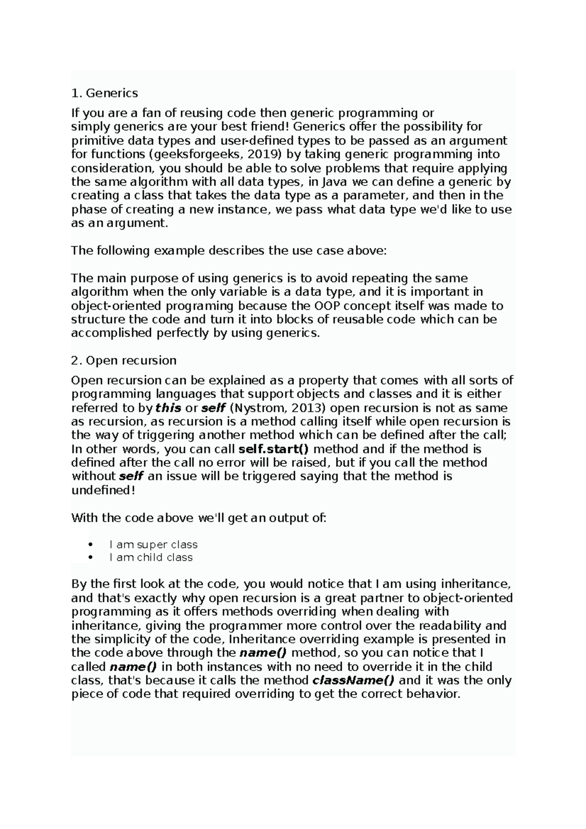 Discussion 6 2 - Generics If you are a fan of reusing code then generic ...