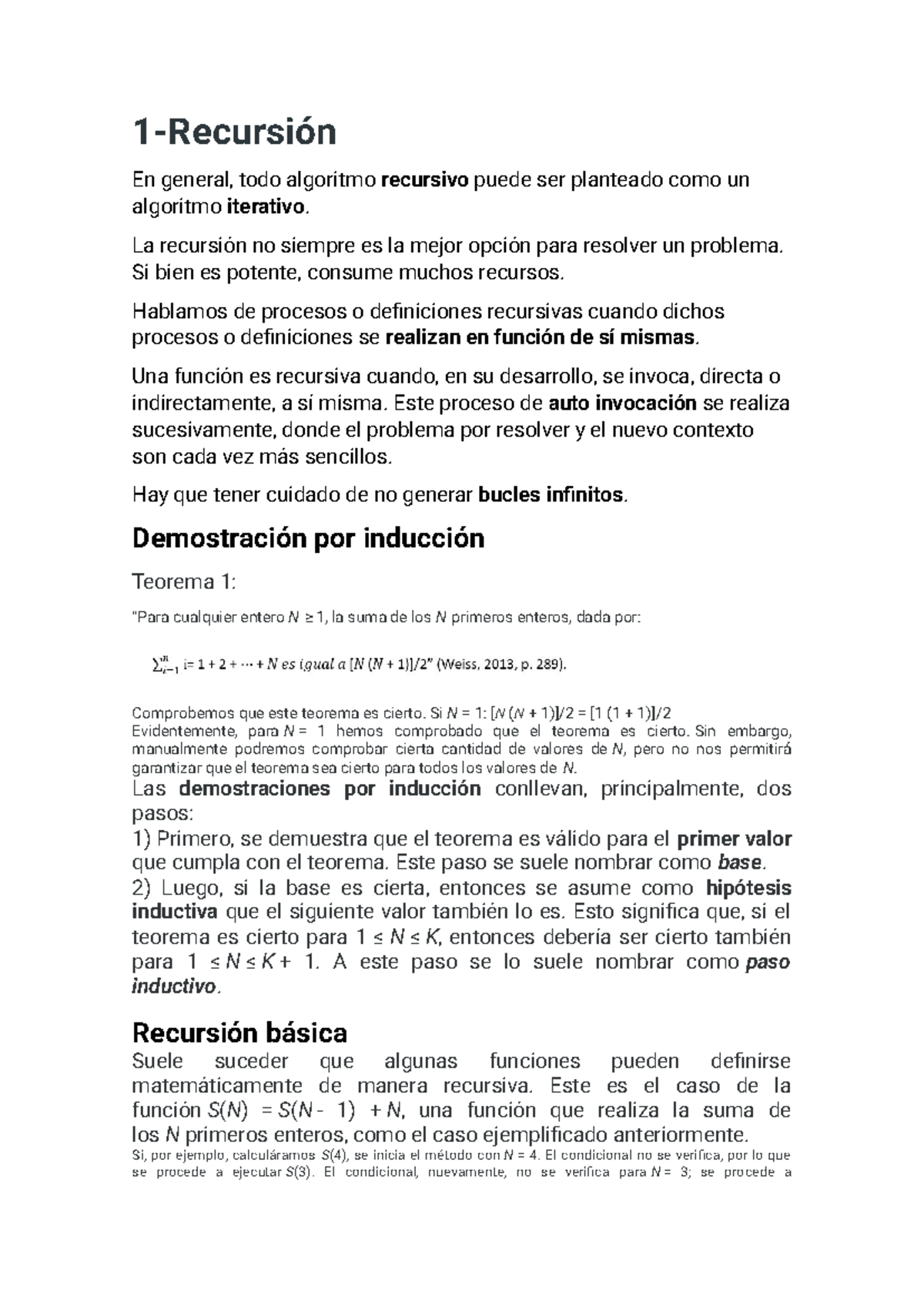 Resumen modulo 3 - 1-Recursión En general, todo algoritmo recursivo ...
