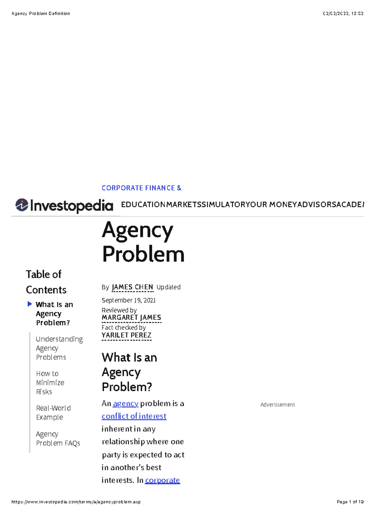 Agency Problem Explained - CORPORATE FINANCE & ACCOUNTING CORPORATE ...