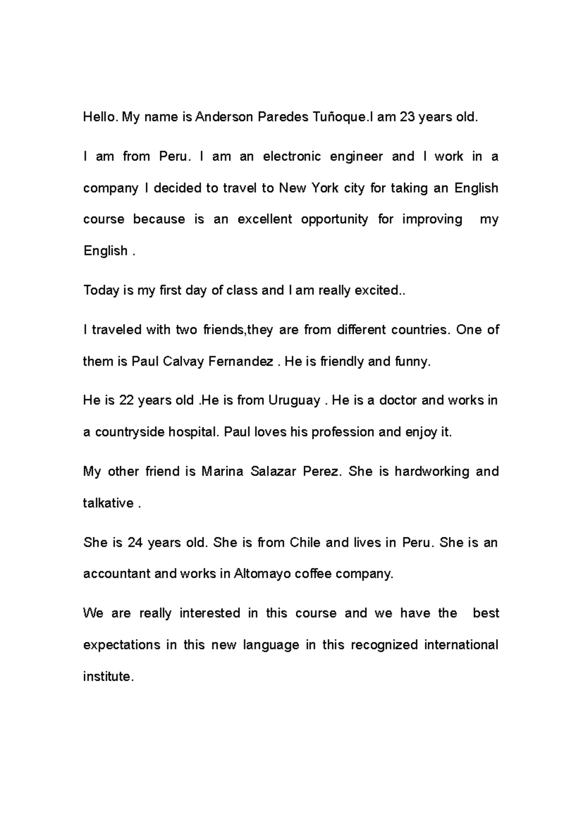 Ingles - S4 - Pa que apruebes crick - Hello. My name is Anderson ...