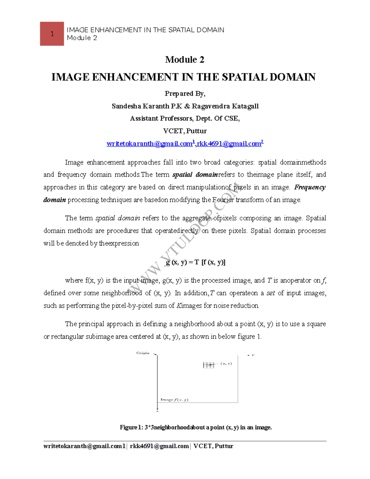 Dip mod2 - DIP notes - Module 2 IMAGE ENHANCEMENT IN THE SPATIAL DOMAIN ...