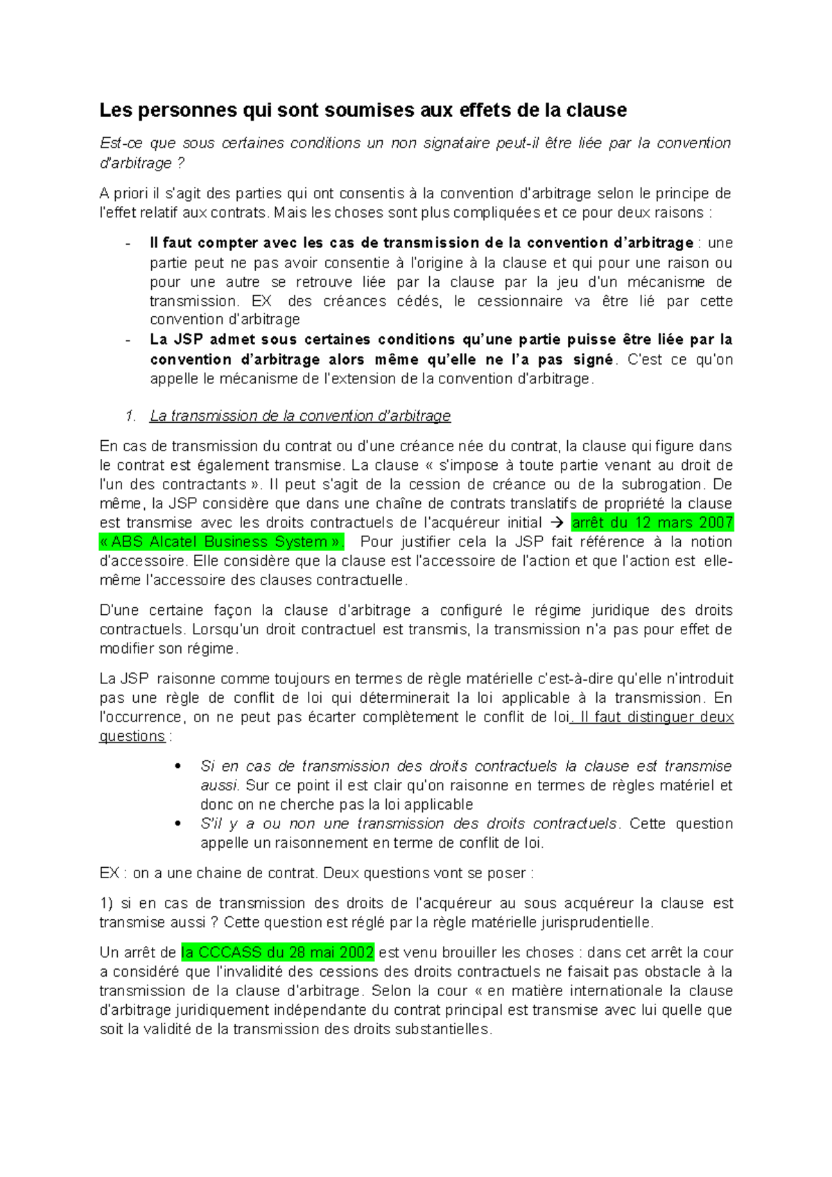 Les personnes qui sont soumises aux effets de la clause - Mais les ...