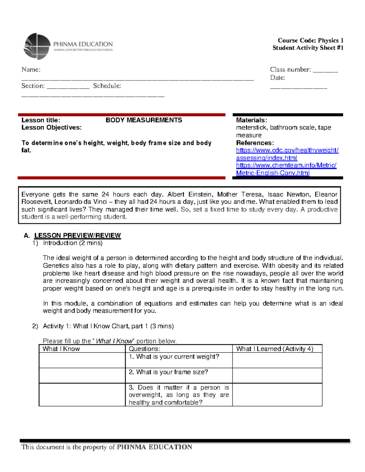 Module 1 - OPT 002 - Student Activity Sheet Name: - Studocu