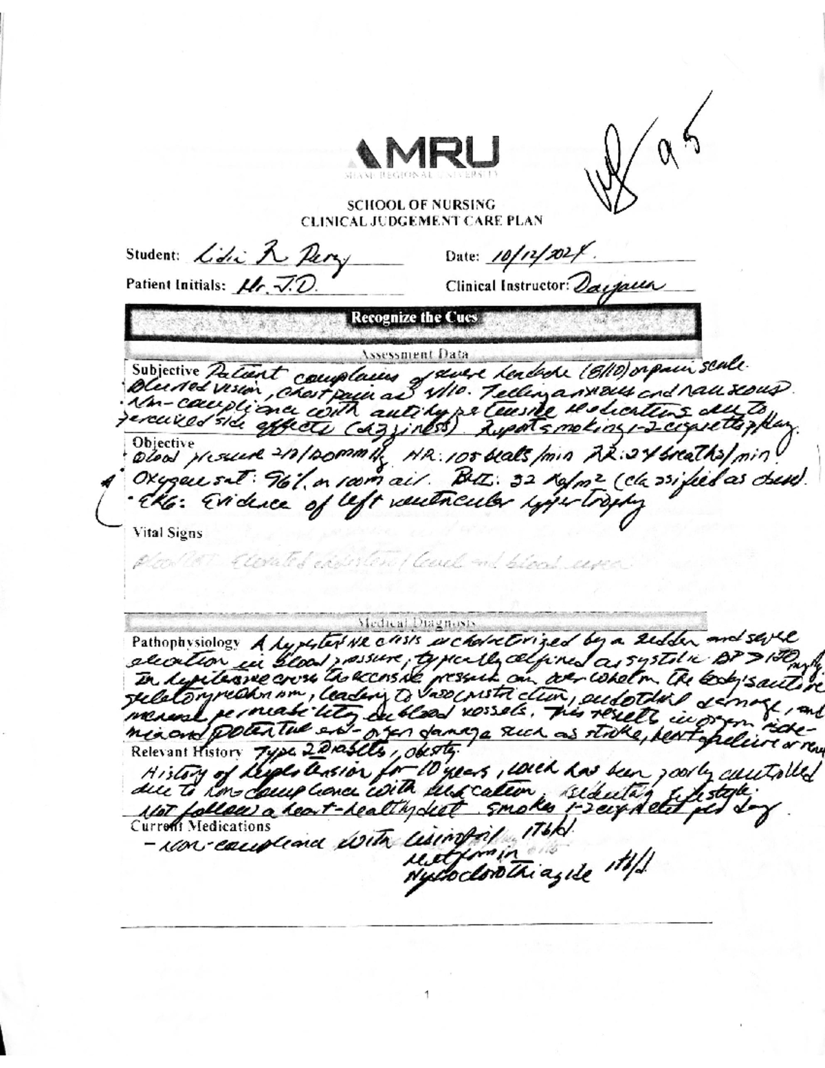 POC 2. Oct 12 - Plan of care - AMRU MIAMI REGIONAL UNIVERSITY SCHOOL OF ...