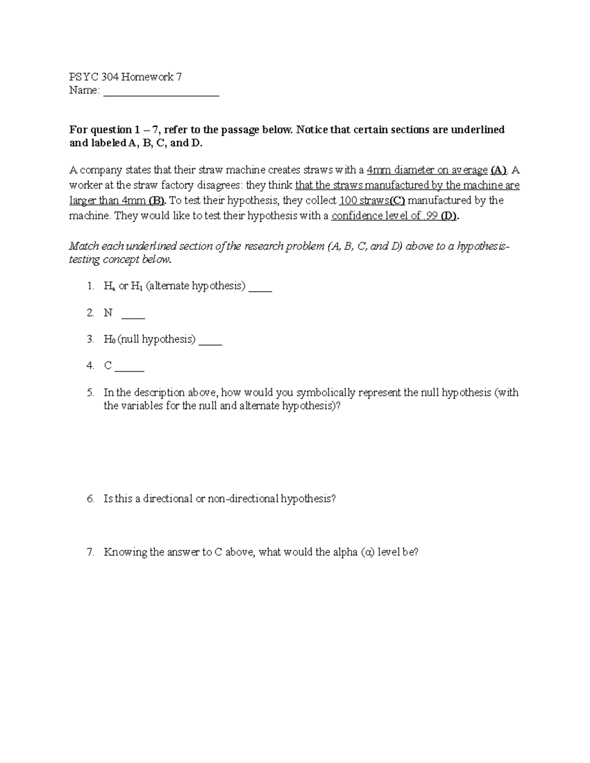 Homework 7 - Ajax - PSYC 304 Homework 7 Name: ____________________ For ...