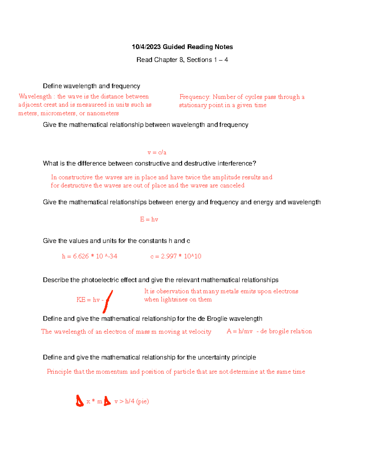 Guided Reading Notes - 10 / 4 /2023 Guided Reading Notes Read Chapter 8 ...
