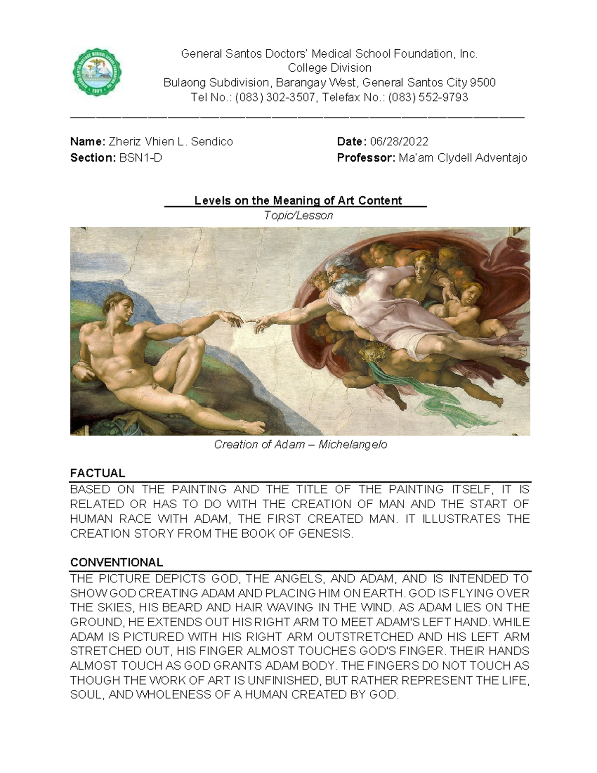 AA Levels - ............ - General Santos Doctors’ Medical School ...