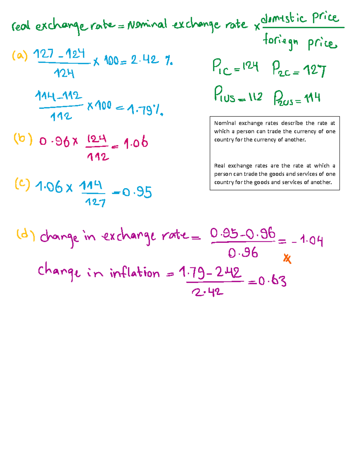 Econ 203 Tutorial - ECON203 - Nominal exchange rates describe the rate ...