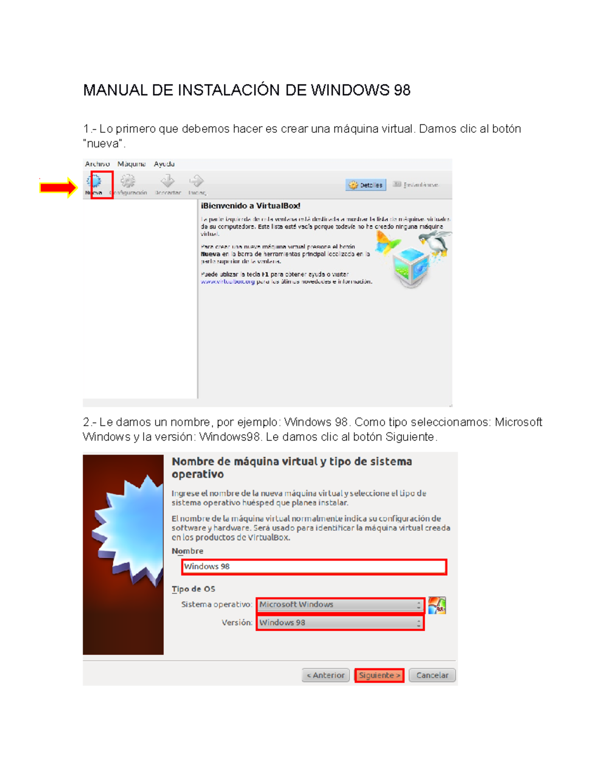 Manual DE Instalación DE Windows 98 - MANUAL DE INSTALACIÓN DE WINDOWS ...