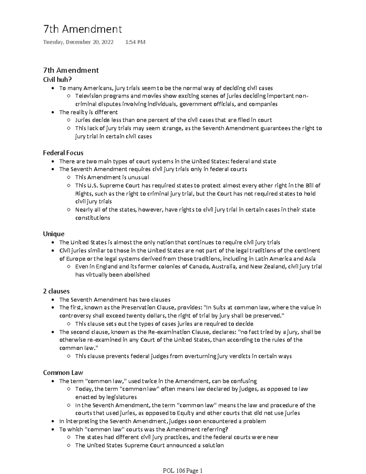 Pol 106 7th amendment - 7th Amendment Civil huh? To many Americans ...