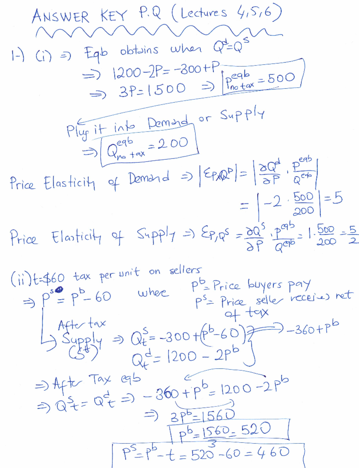 Answer Key Practice Questions Lectrures 4-5-6 - ECN 504 - Studocu