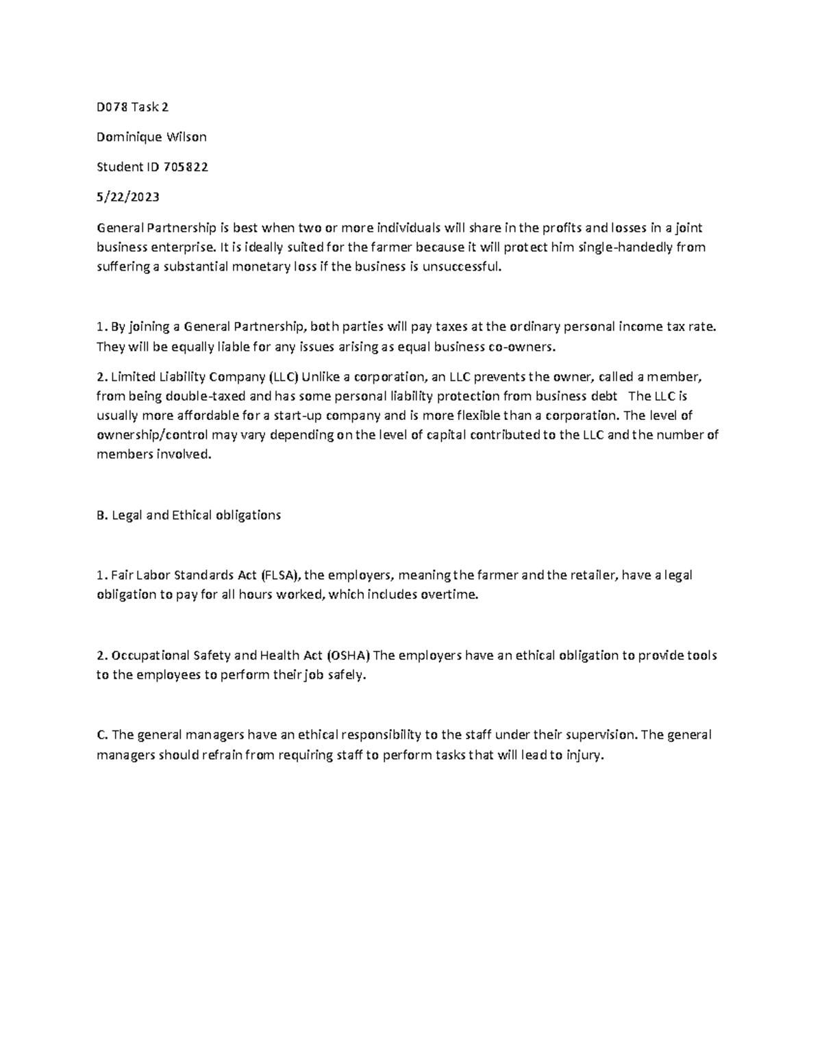 Task 2D078 - The second task is plentiful and a pleasant experience ...