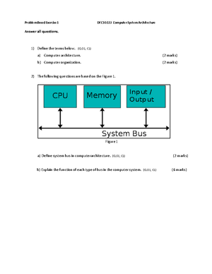 DFC10223 Computer System Architecture PBE 2 Solution - Question 1 a) P – Q in binary form ...