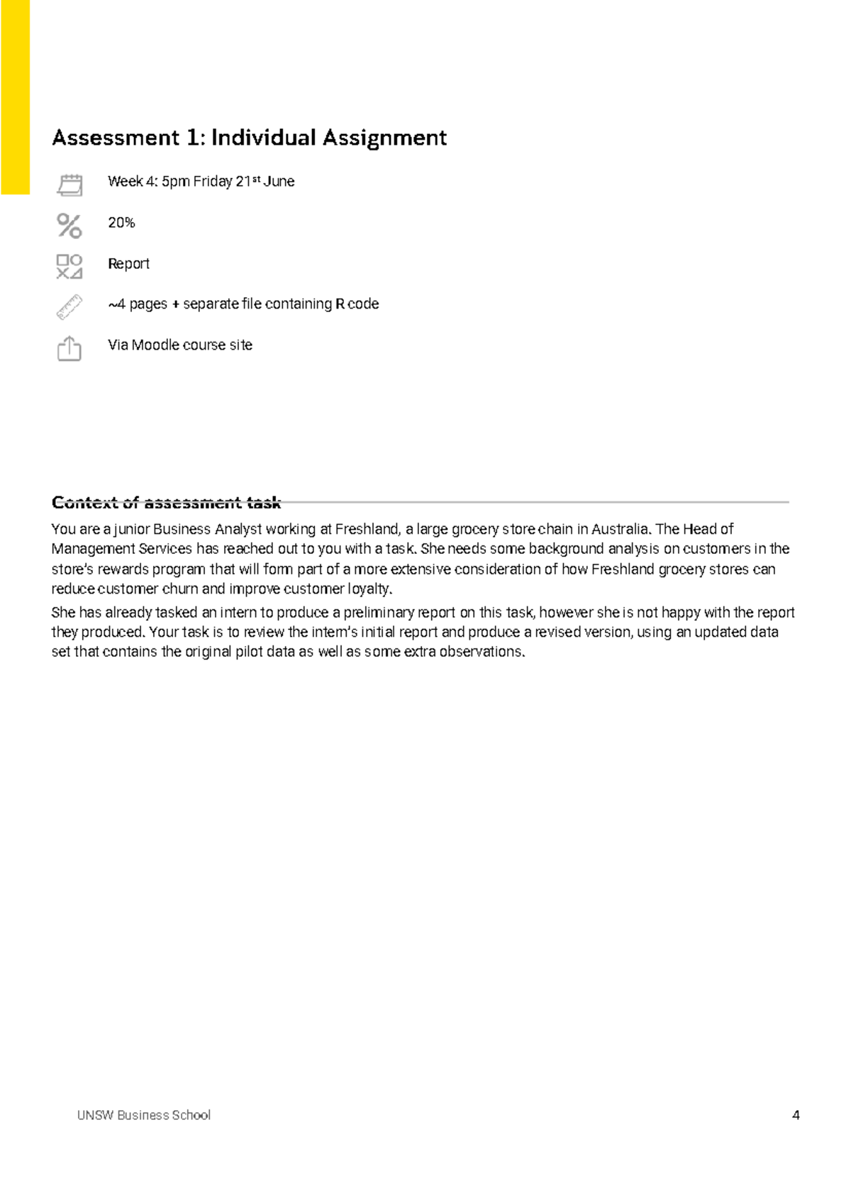 Comm1190 Assignment 1 Guide - Week 4: 5pm Friday 21 st June 20 % Report ...