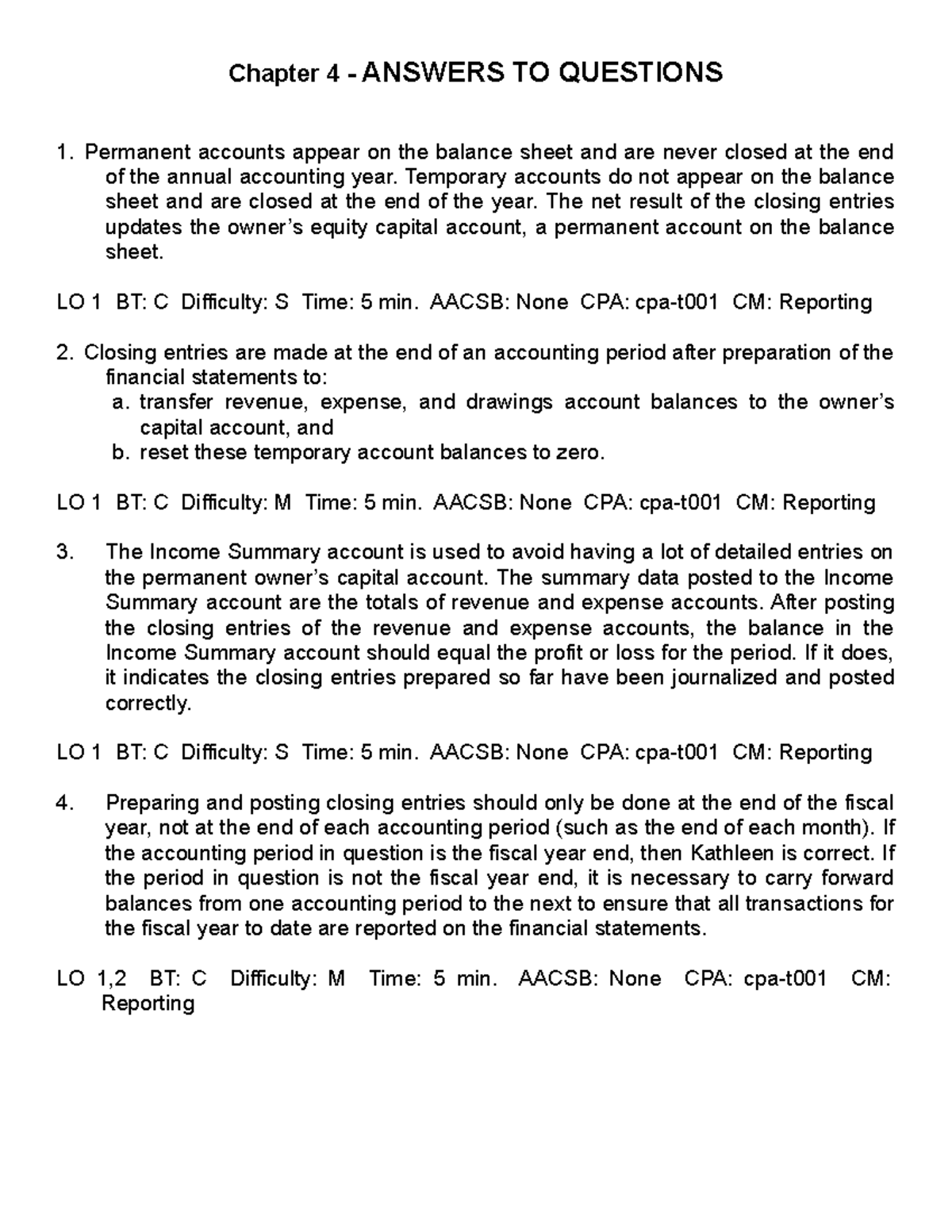 Chapter 04 Question solutions - Chapter 4 - ANSWERS TO QUESTIONS ...