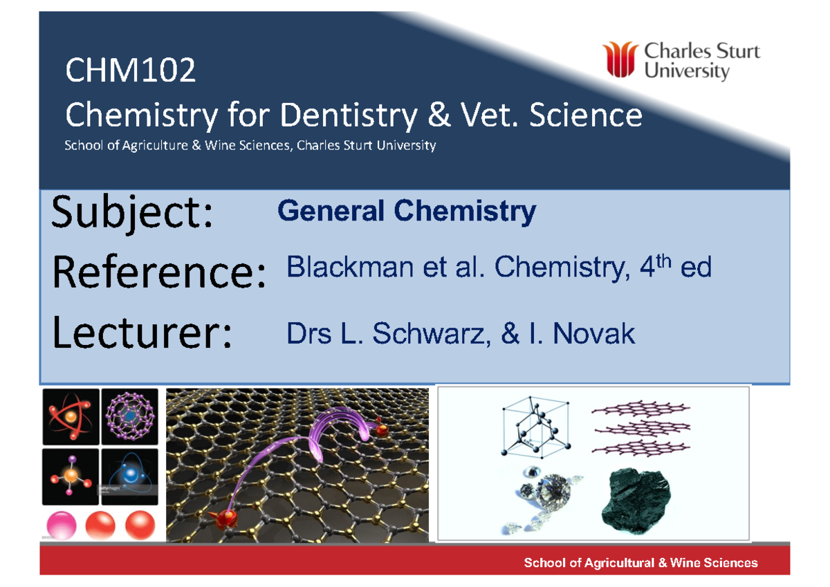 Lec 1 - lecture 1 slides - School of Agricultural & Wine Sciences CHM ...